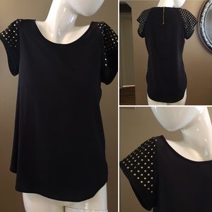 Express | Tops | Express Blouse With Gold Rhinestones | Poshmark